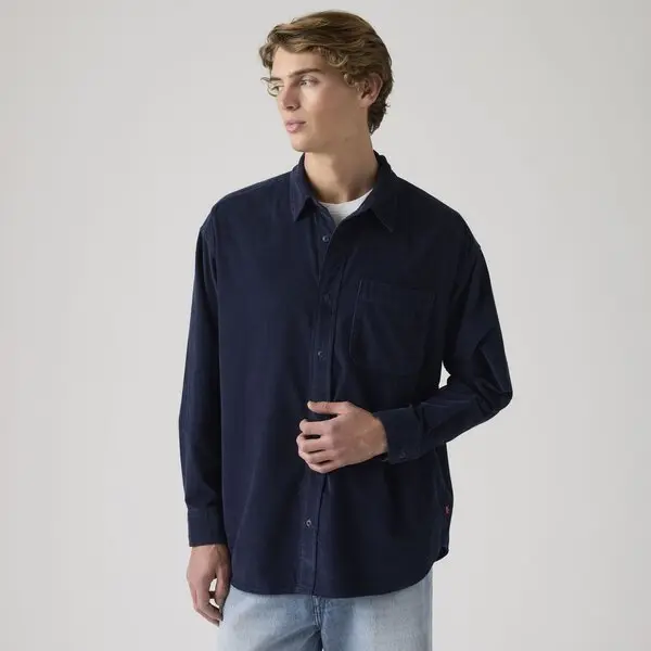 LEVI'S Loose Button-up Corduroy Shirt - Navy Blazer