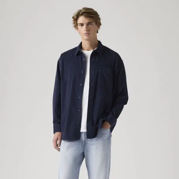 LEVI'S Loose Button-up Corduroy Shirt - Navy Blazer