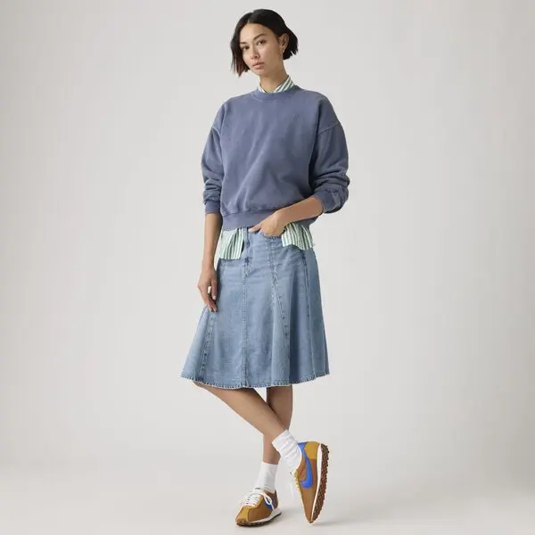 LEVI'S Godet Knee-length Skirt