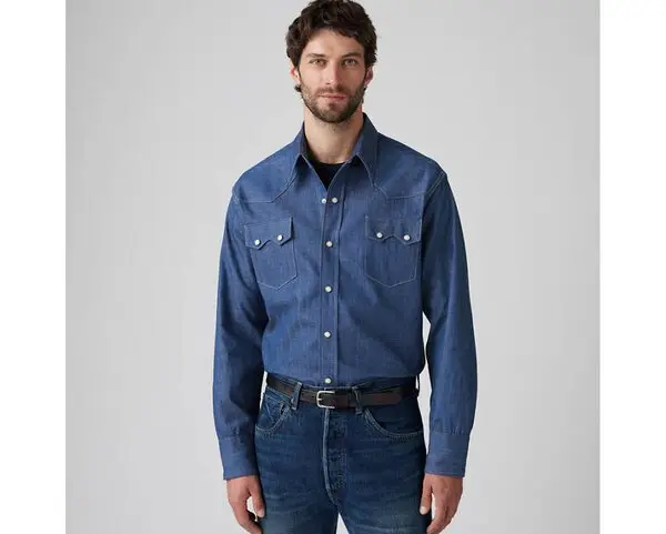 LEVI'S Shorthorn Sawtooth Western Shirt Chambray - Shorthorn Rigid