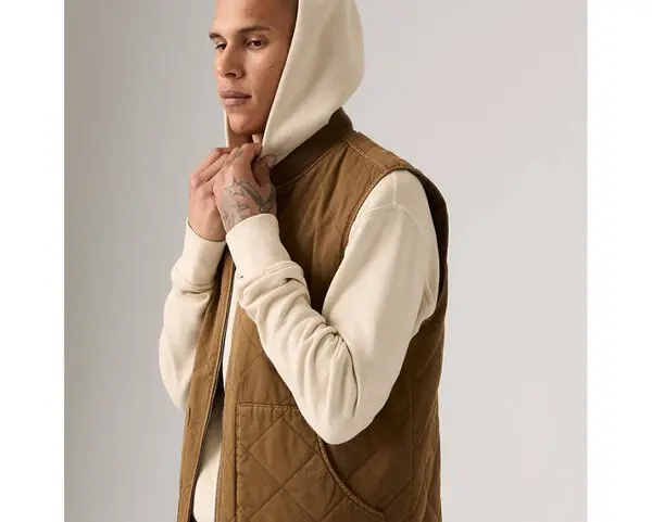 LEVI'S Quilted Utility Vest - Brown