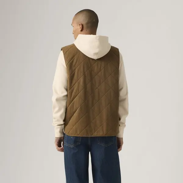 LEVI'S Quilted Utility Vest - Brown