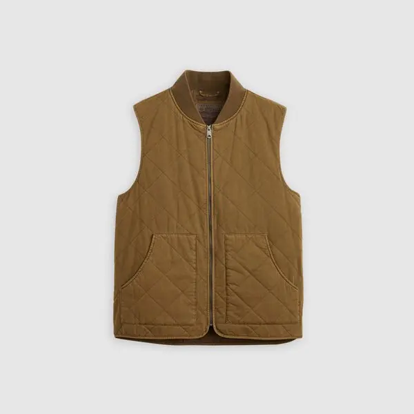 LEVI'S Quilted Utility Vest - Brown