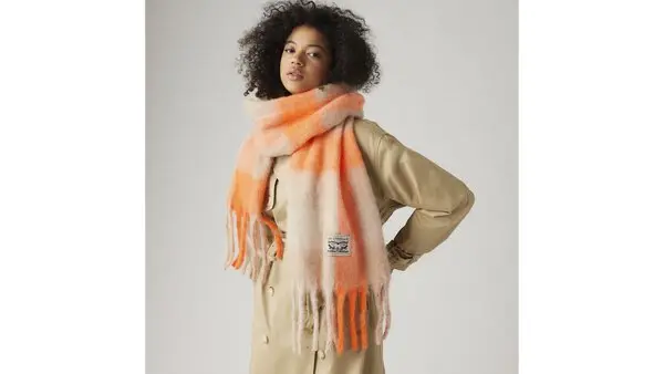 LEVI'S Pop Of Plaid Scarf - Orange  Fluo
