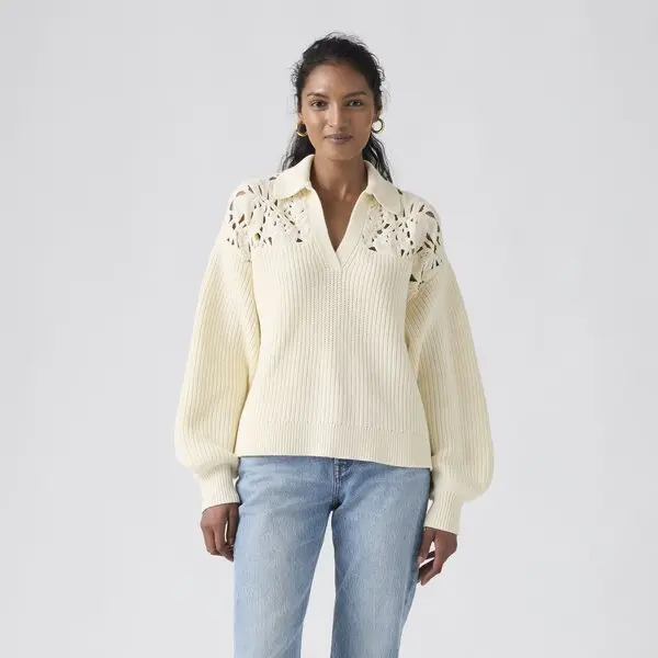 LEVI'S Bianca Crochet Polo Sweater