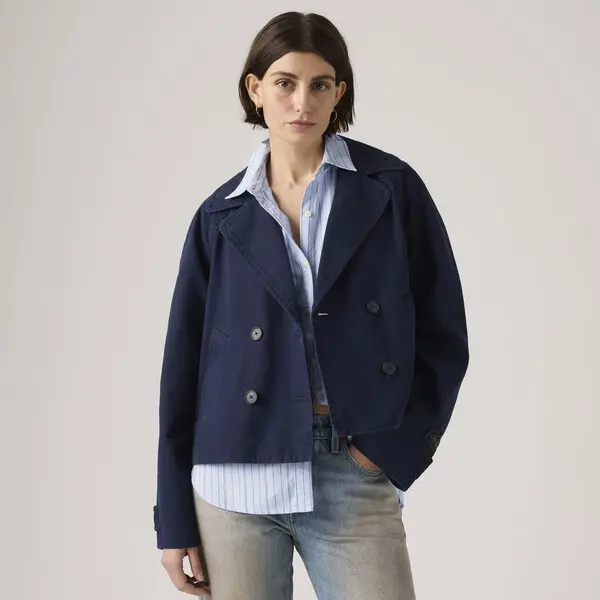 LEVI'S Bree Cropped Swing Trench Jacket - Nightwatch Blue