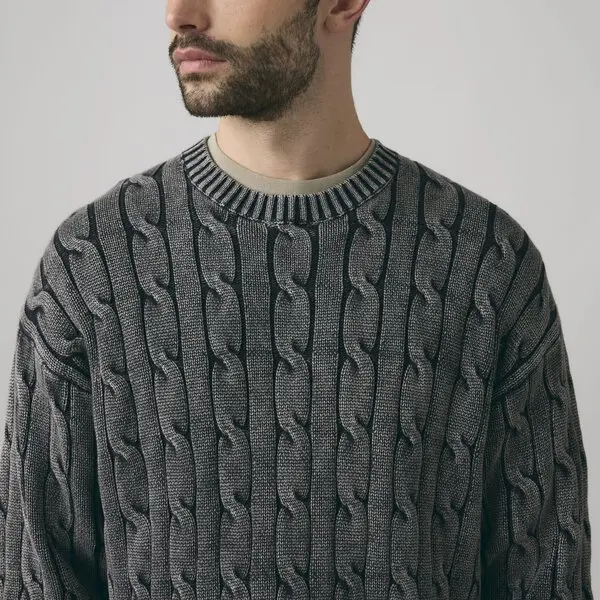 LEVI'S Carmel Cable Crew Sweater - Phantom