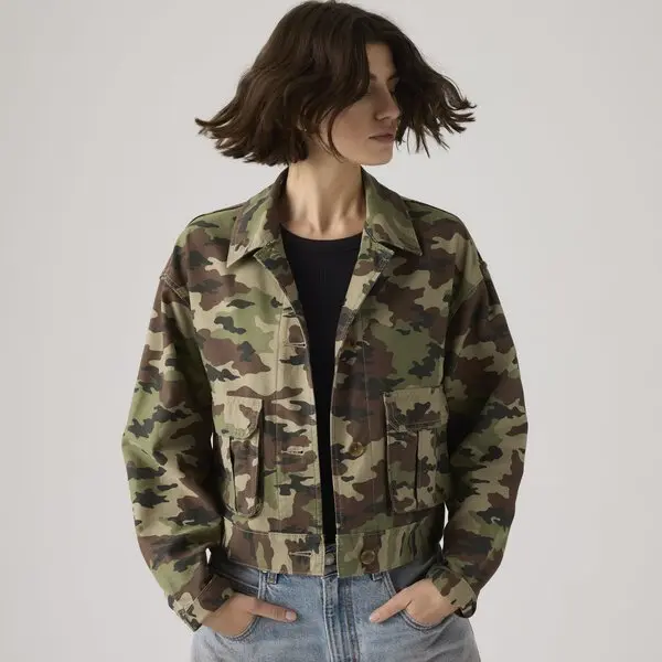 LEVI'S Marlowe Cropped Utility Heritage Jacket - Waller Camo Cover