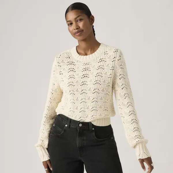 LEVI'S Hope Long-sleeve Crochet Pullover Sweater - Pristine