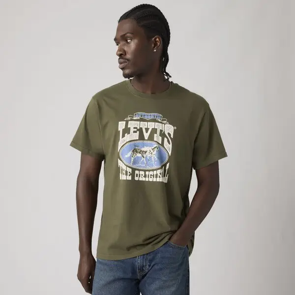 LEVI'S Relaxed Fit Short-sleeve Graphic T-shirt - Levis Horse Poster Olive