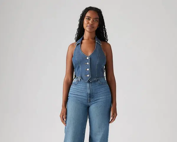 LEVI'S Bria Denim Halter Top