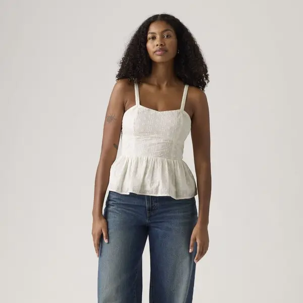 LEVI'S Lula Eyelet Peplum Tank Top