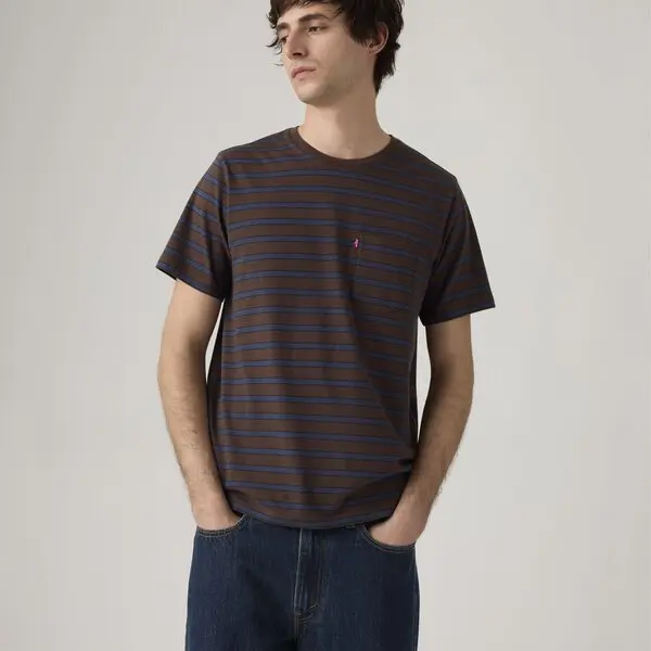 LEVI'S Classic Pocket T-shirt - Orion Stripe Bracken