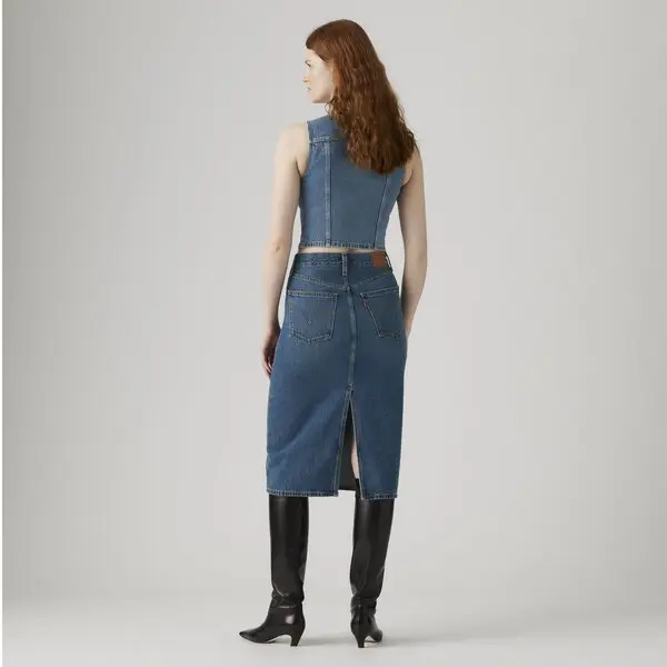 LEVI'S High-rise Back Slit Denim Skirt