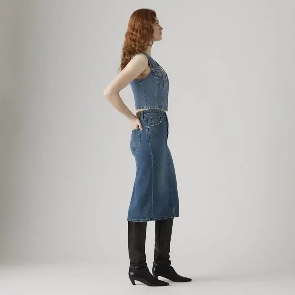 LEVI'S High-rise Back Slit Denim Skirt