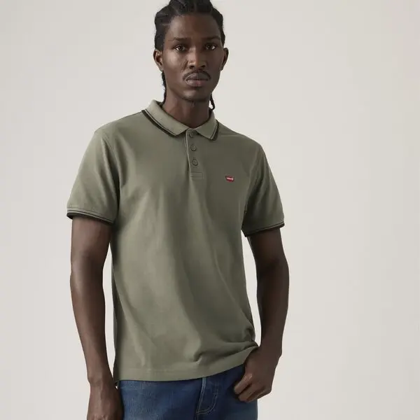 LEVI'S Housemark Polo Shirt - Wood Tipping Stripe