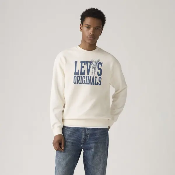 LEVI'S Relaxed Graphic Crewneck Sweatshirt - Levis Original Crew Egret