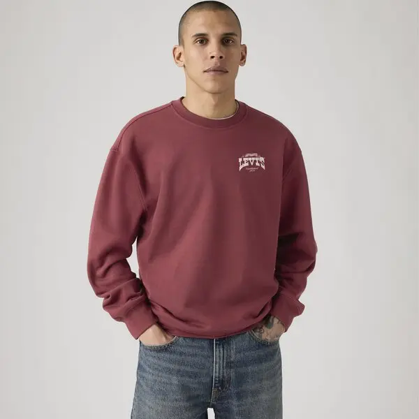 LEVI'S Relaxed Graphic Crewneck Sweatshirt - Oxblood Red