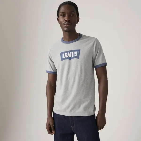 LEVI'S Graphic Standard Ringer T-shirt - Midtone Heather Grey