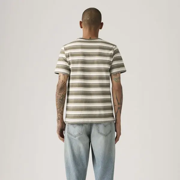 LEVI'S Original Housemark T-shirt - Jen Stripe Maitake Brown