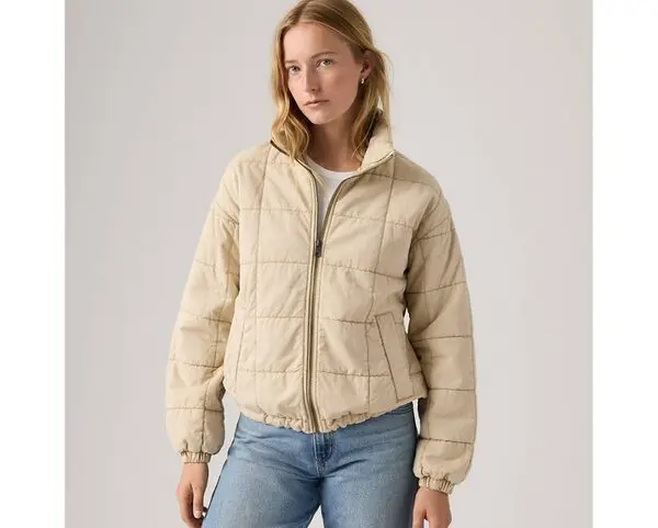 LEVI'S Box Quilted Relaxed Cotton Jacket - Crème Brule