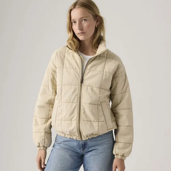 LEVI'S Box Quilted Relaxed Cotton Jacket - Crème Brule