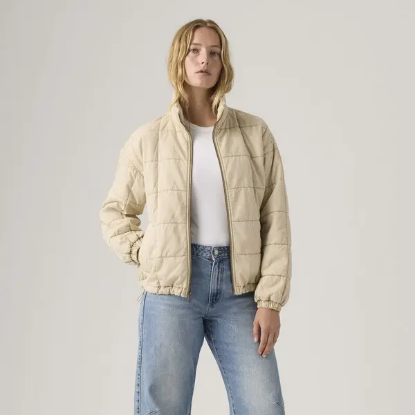 LEVI'S Box Quilted Relaxed Cotton Jacket - Crème Brule