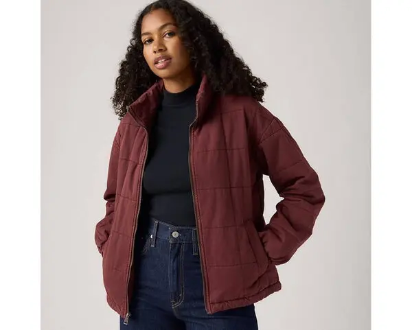 LEVI'S Box Quilted Relaxed Cotton Jacket - Port