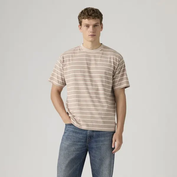 LEVI'S Authentic Red Tab Vintage Overdye T-shirt - Rheem Overdye Stripe Pumice Stone