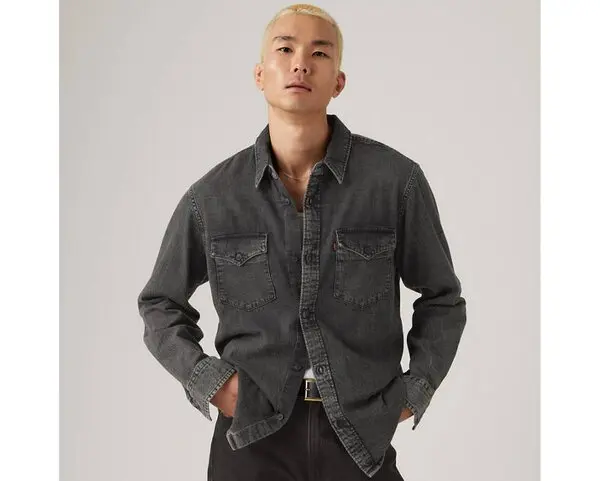 LEVI'S Relaxed Fit Western Shirt Chambray - Night Shadow Black Wash
