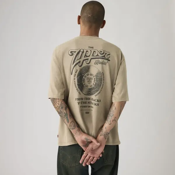 LEVI'S Half-sleeve Graphic T-shirt - Zipper Radio Vintage Khaki