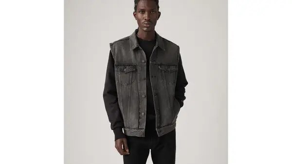 LEVI'S Relaxed Fit Trucker Jacket Vest - Night Owl