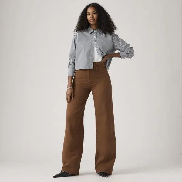 LEVI'S Ribcage Wide Leg Jeans - Washed Bison