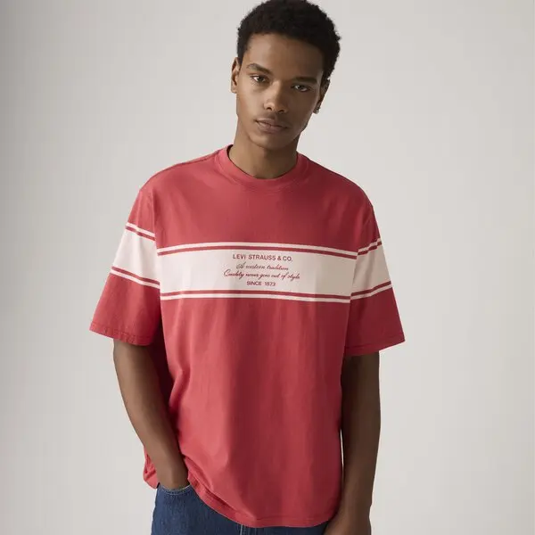 LEVI'S Half-sleeve T-shirt - Archival Script Cardinal