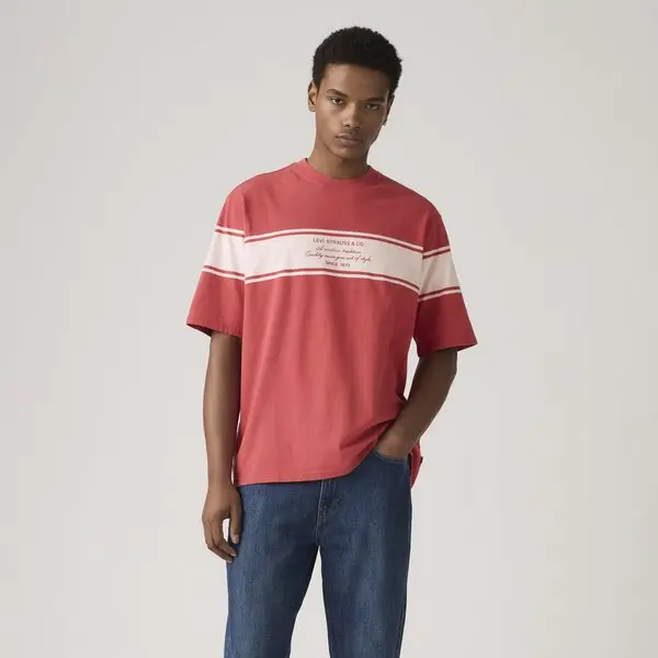 LEVI'S Half-sleeve T-shirt - Archival Script Cardinal