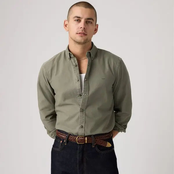LEVI'S Authentic Button-down Garment Dye Shirt - Garment Dye Mulled Basil