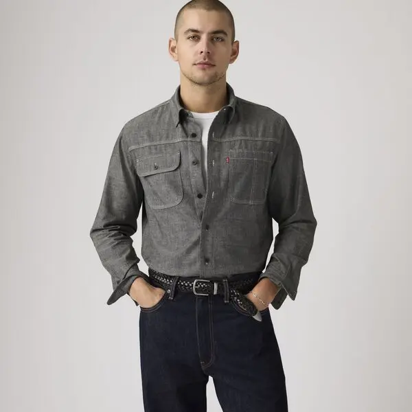 LEVI'S Auburn Long-sleeve Worker Shirt - Juniper Black Chambray
