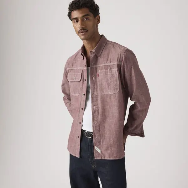 LEVI'S Auburn Long-sleeve Worker Shirt - Oxblood Chambray