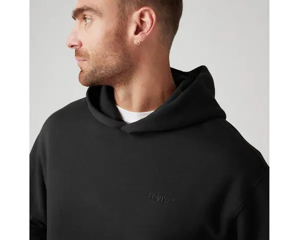 LEVI'S Authentic Garment Dyed Relaxed Fit Hoodie - Black Agate