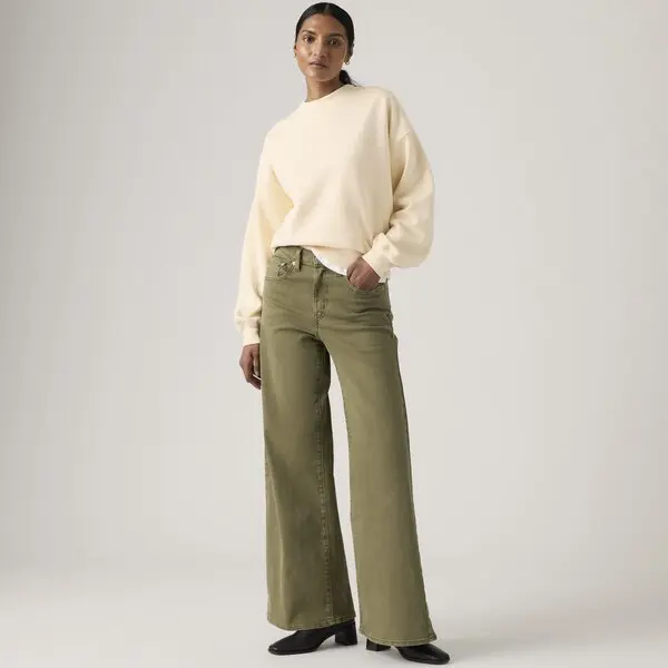 LEVI'S 728 High-rise Wide-leg Jeans - Dusty Ivy Green