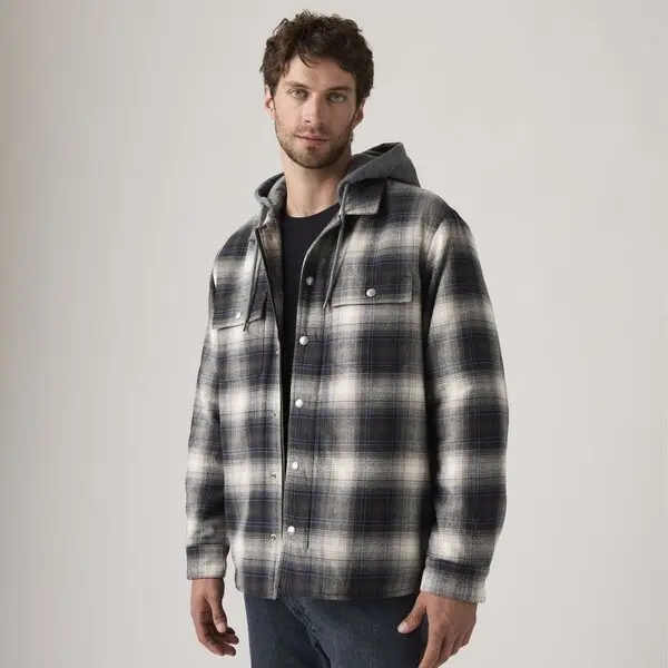 LEVI'S Francisco Sherpa Flannel Jacket - Warwick Plaid Dark Phantom