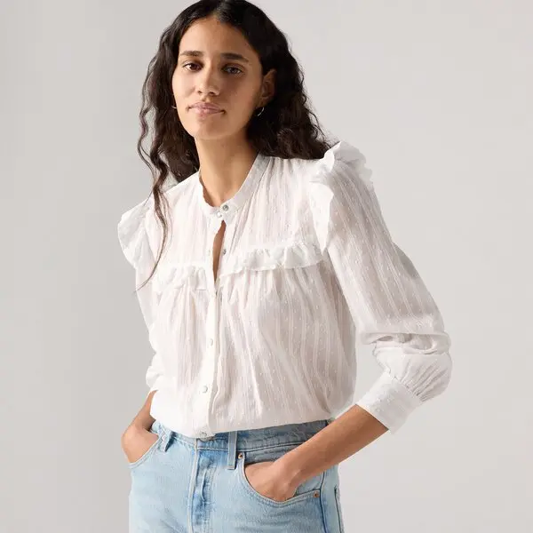 LEVI'S Gianna Long Sleeve Blouse - Bright White