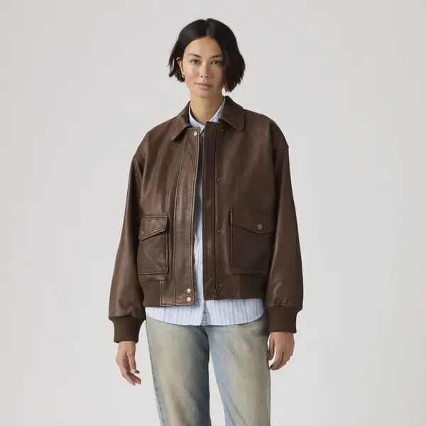 LEVI'S Genuine Leather Kennedy Dad Jacket