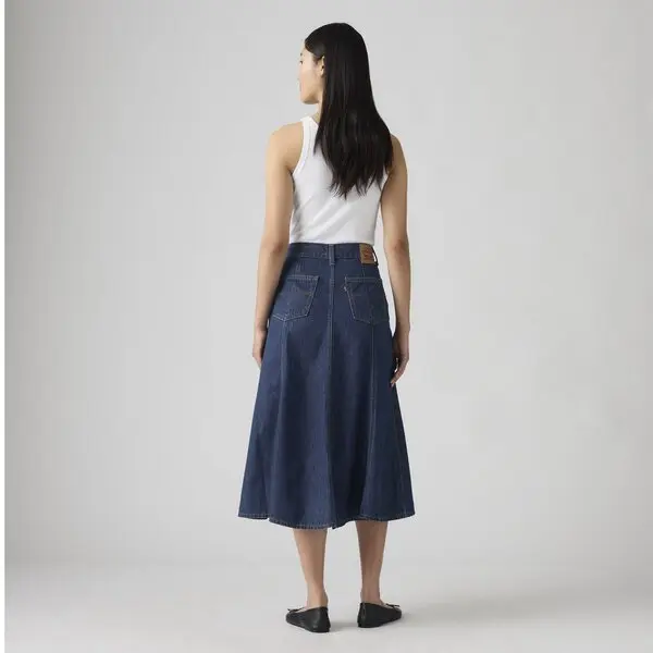 LEVI'S Fit And Flare Midi Skirt - Ninth Life Stonewash