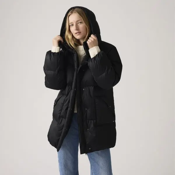 LEVI'S Western Bubble Midi Puffer Jacket - Anthracite Night