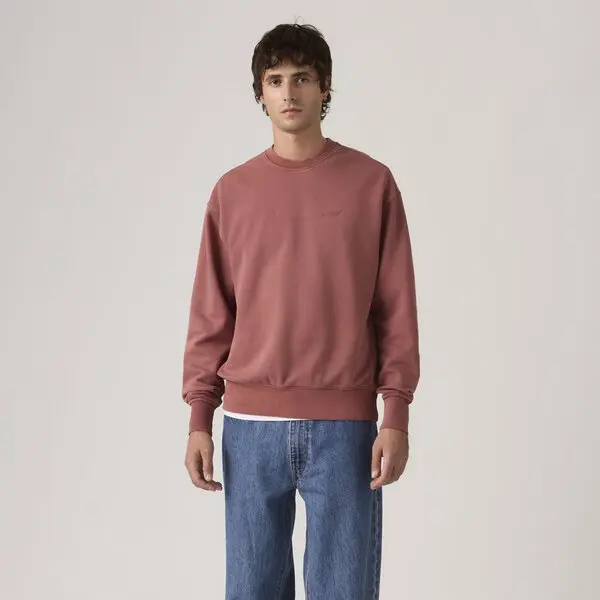 LEVI'S Authentic Crewneck Garment Dye Sweatshirt - Garment Dye Roan Rouge