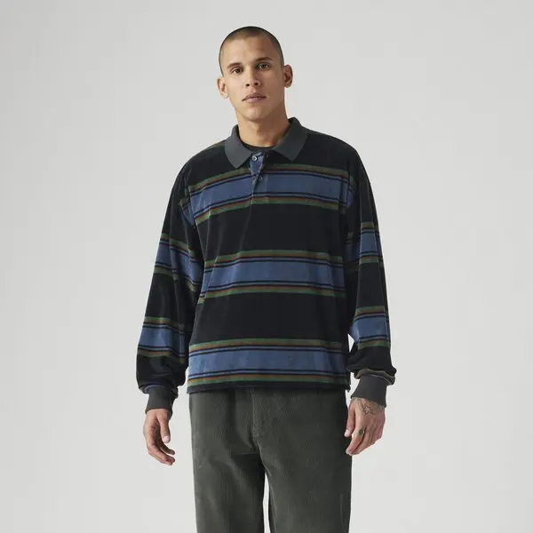 LEVI'S Velour Rugby Polo Sweatshirt