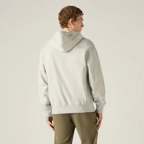 LEVI'S Authentic Full Zip Garment Dye Sweatshirt - Light Grey Heather