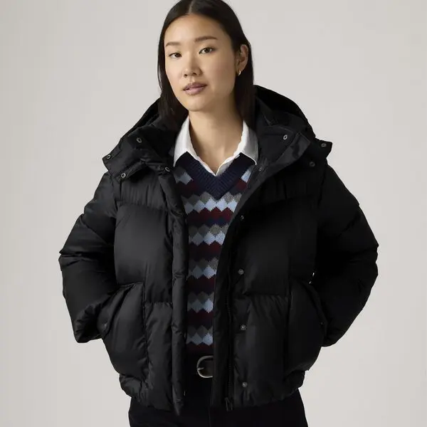 LEVI'S Western Bubble Shortie Puffer Jacket - Anthracite Night