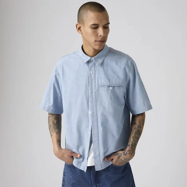LEVI'S Short-sleeve Zandt Boxy Shirt - Charlie Light Chambray